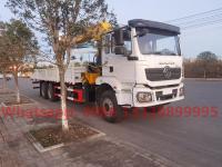 China Factory sale Good price SHACMAN 10T telescopic crane boom mounted on cargo truck for sale, cargo truck with crane boom for sale