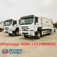 China Customized HOWO 4*2 LHD 14cbm garbage compactor truck for sale, Good price 10T compacted garbage vehicle supplier for sale