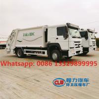 China Customized HOWO 4*2 LHD 14cbm garbage compactor truck for sale, Good price 10T compacted garbage vehicle supplier for sale