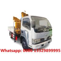 China smallest and cheapest mini RHD DONGFENG 4*2 3.2T XCMG knukcle crane boom mounted on cargo truck, folded truck with crane for sale