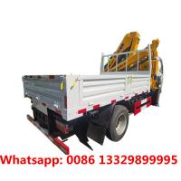 China smallest and cheapest mini RHD DONGFENG 4*2 3.2T XCMG knukcle crane boom mounted on cargo truck, folded truck with crane for sale
