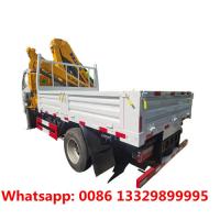 China smallest and cheapest mini RHD DONGFENG 4*2 3.2T XCMG knukcle crane boom mounted on cargo truck, folded truck with crane for sale