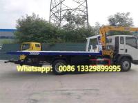 China Factory sale lower price HOWO 4T recovery towing truck with crane boom, wrecker towing truck with telescopic crane for sale