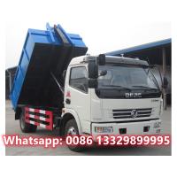 China Factory sale dongfeng 4*2 6CBM skid loader garbage container vehicle for sale, lower price dump garbage truck for sale for sale