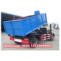 China Factory sale dongfeng 4*2 6CBM skid loader garbage container vehicle for sale, lower price dump garbage truck for sale for sale
