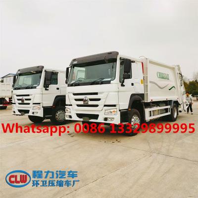 China HOT SALE!HOWO 4*2 LHD 290HP 16CBM compacted garbage truck, Good price 12T garbage compactor truck for sale for sale