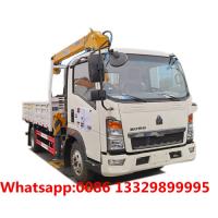 China HOT SALE!sinotruck howo 3.2T straight arm truck crane 3.2Ton HOWO smaller telescopic crane boom on cargo truck for sale for sale