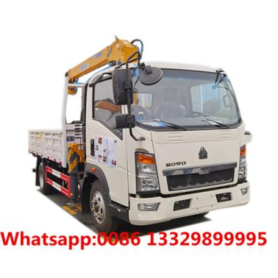 China HOT SALE!sinotruck howo 3.2T straight arm truck crane 3.2Ton HOWO smaller telescopic crane boom on cargo truck for sale for sale