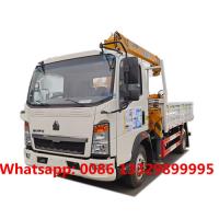 China HOT SALE!sinotruck howo 3.2T straight arm truck crane 3.2Ton HOWO smaller telescopic crane boom on cargo truck for sale for sale