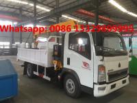 China HOT SALE!sinotruck howo 3.2T straight arm truck crane 3.2Ton HOWO smaller telescopic crane boom on cargo truck for sale for sale