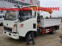 China HOT SALE!sinotruck howo 3.2T straight arm truck crane 3.2Ton HOWO smaller telescopic crane boom on cargo truck for sale for sale
