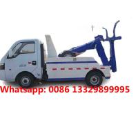 China 4x2 110HP gasoline engine euro 5 standard 4tons winch T lift towing wrecker body dongfeng mini T lifting wrecker for sale