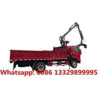 China Dongfeng brand 4*2 Multifunctional round wood grab dump truck-mounted crane hot sale,  4T cargo truck with crane for sale