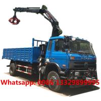 China cheaper price dongfeng hydraulic grab truck with lifting crane for sale, HOT SALE! cargo truck with grab crane for sale