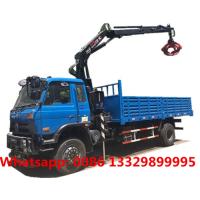 China cheaper price dongfeng hydraulic grab truck with lifting crane for sale, HOT SALE! cargo truck with grab crane for sale