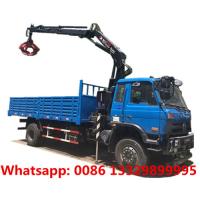 China cheaper price dongfeng hydraulic grab truck with lifting crane for sale, HOT SALE! cargo truck with grab crane for sale
