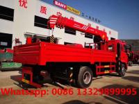 China Customized JAC brand 4*2 LHD 6.3T/8T telescopic crane boom on cargo truck for sale, Good price cargo truck with crane for sale