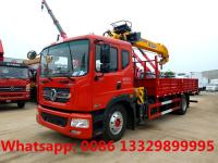 China customized Dongfeng D9 5tons cargo truck with crane for Phillipines, Good price mobile telescopic crane boom on truck for sale