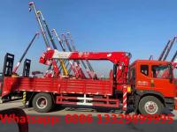 China customized Dongfeng D9 5tons cargo truck with crane for Phillipines, Good price mobile telescopic crane boom on truck for sale