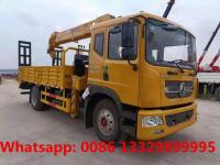 China customized Dongfeng D9 5tons cargo truck with crane for Phillipines, Good price mobile telescopic crane boom on truck for sale