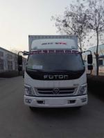 China Customized FOTON AUMARK 4*2 LHD Light duty 108hp diesel cargo van truck for sale, Good price corrugated board lorry van for sale