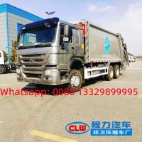 China Customized SINO TRUK HOWO 6*4 LHD 371hp 23cbm garbage compactor truck for South America, rear refuse garbage truck for sale