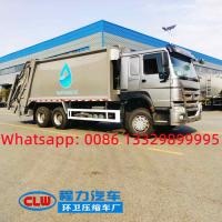 China Customized SINO TRUK HOWO 6*4 LHD 371hp 23cbm garbage compactor truck for South America, rear refuse garbage truck for sale