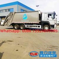 China Customized SINO TRUK HOWO 6*4 LHD 371hp 23cbm garbage compactor truck for South America, rear refuse garbage truck for sale