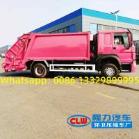 China Lower price heavy duty HOWO 14CBM rear compacted garbage truck for West Africa, HOWO 10T refuse wastes collecting truck for sale