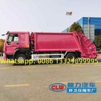 China Lower price heavy duty HOWO 14CBM rear compacted garbage truck for West Africa, HOWO 10T refuse wastes collecting truck for sale