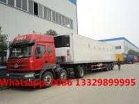 China 30tons 13.5m length Independent refrigeration unit refrigerated semi-hanging trailer, refrigerated container trailer for sale
