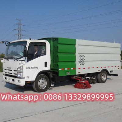 China ISUZU brand road Sweeper and cleaning truck for city street and airport runway for sale, Good price road sweeping car for sale