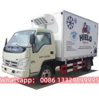 China customized foton Brand 4*2 Diesel refrigerated van vehicle for sale, frozen van box car truck, ice-cream transported car for sale