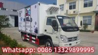 China customized foton Brand 4*2 Diesel refrigerated van vehicle for sale, frozen van box car truck, ice-cream transported car for sale