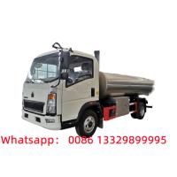 China Customized HOWO stainless steel fresh milk storage tanker for sale, Lower price liquid food transported tanker truck for for sale