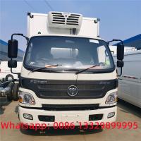 China Customized FOTON AUMARK 4*2 RHD 141hp diesel refrigerated truck for Central America, 3T cold room van box for sale for sale