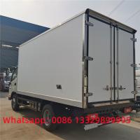 China Customized FOTON AUMARK 4*2 RHD 141hp diesel refrigerated truck for Central America, 3T cold room van box for sale for sale