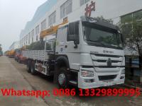 China HOT SALE!SINO TRUK HOWO 6*4 LHD 12T  telescopic cargo truck with crane, lower price big horsepower truck mounted crane for sale