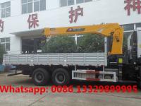China HOT SALE!SINO TRUK HOWO 6*4 LHD 12T  telescopic cargo truck with crane, lower price big horsepower truck mounted crane for sale