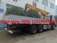 China HOT SALE!SINO TRUK HOWO 6*4 LHD 12T  telescopic cargo truck with crane, lower price big horsepower truck mounted crane for sale