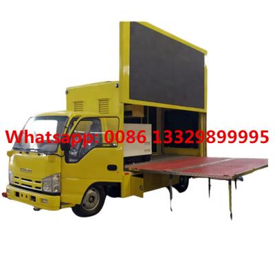 China Euro 5 Isuzu LHD P3 mobile digital billboard LED advertising vehicle for sale,  outdoor LED screen van truck for sale for sale