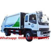 China Good price ISUZU brand FVR 240HP 14cbm refuse compactor garbage truck for sale, 10T rear loader garbage truck for sale for sale