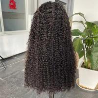 China 13x4 Transparent Lace Front Wig Jerry Kinky Curly Brazilian Human Hair 180 Density 12A for sale
