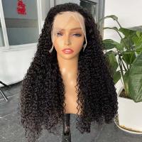 China 13x4 Transparent Lace Front Wig Jerry Kinky Curly Brazilian Human Hair 180 Density 12A for sale