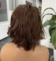 China Chestnut Transparent Full Lace Wig Short Wavy Human Hair 10A 180% Density for sale