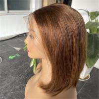 China ODM 13x4 Transparent Lace Frontal Human Hair Bob Wig 10A Brazilian Highlight Color 8-16 inch for sale