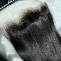 China 13x6 HD Straight Lace Frontal Closure Bleached Knots Virgin Indian Human Hair 12A Grade 60-90g for sale