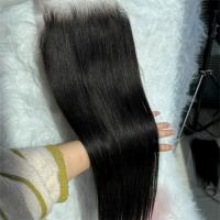China Preplucked Hairline Swiss HD 5x5 Lace Closure Straight Human Hair 12A Grade 12-20 Inches for sale