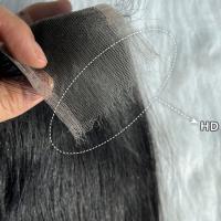 China 12A Virgin Indian Human Hair 2x6 HD Lace Closure Straight 20g-35g 12-20 Inches for sale