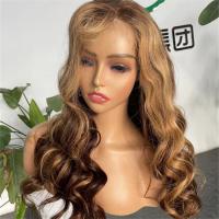China Highlight Wavy 5x5 HD Lace Closure Glueless Wig Human Hair 300% Density 12A Grade for sale